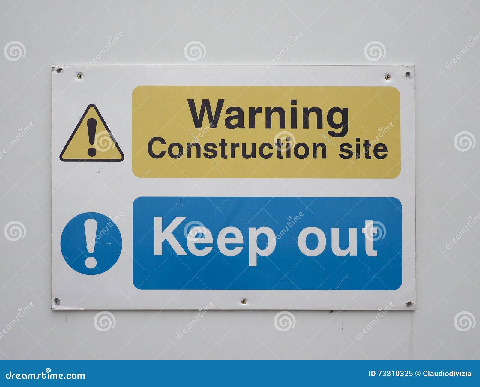 Warning safety sign stock image. Image of building, signage - 73810325