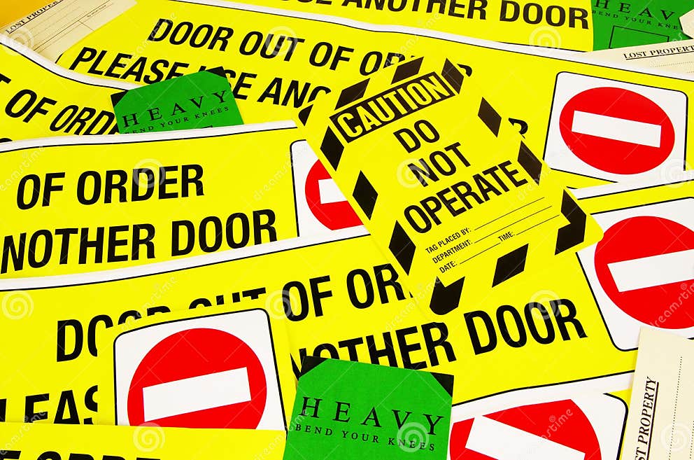 Warning safety stickers stock photo. Image of labels - 28706424