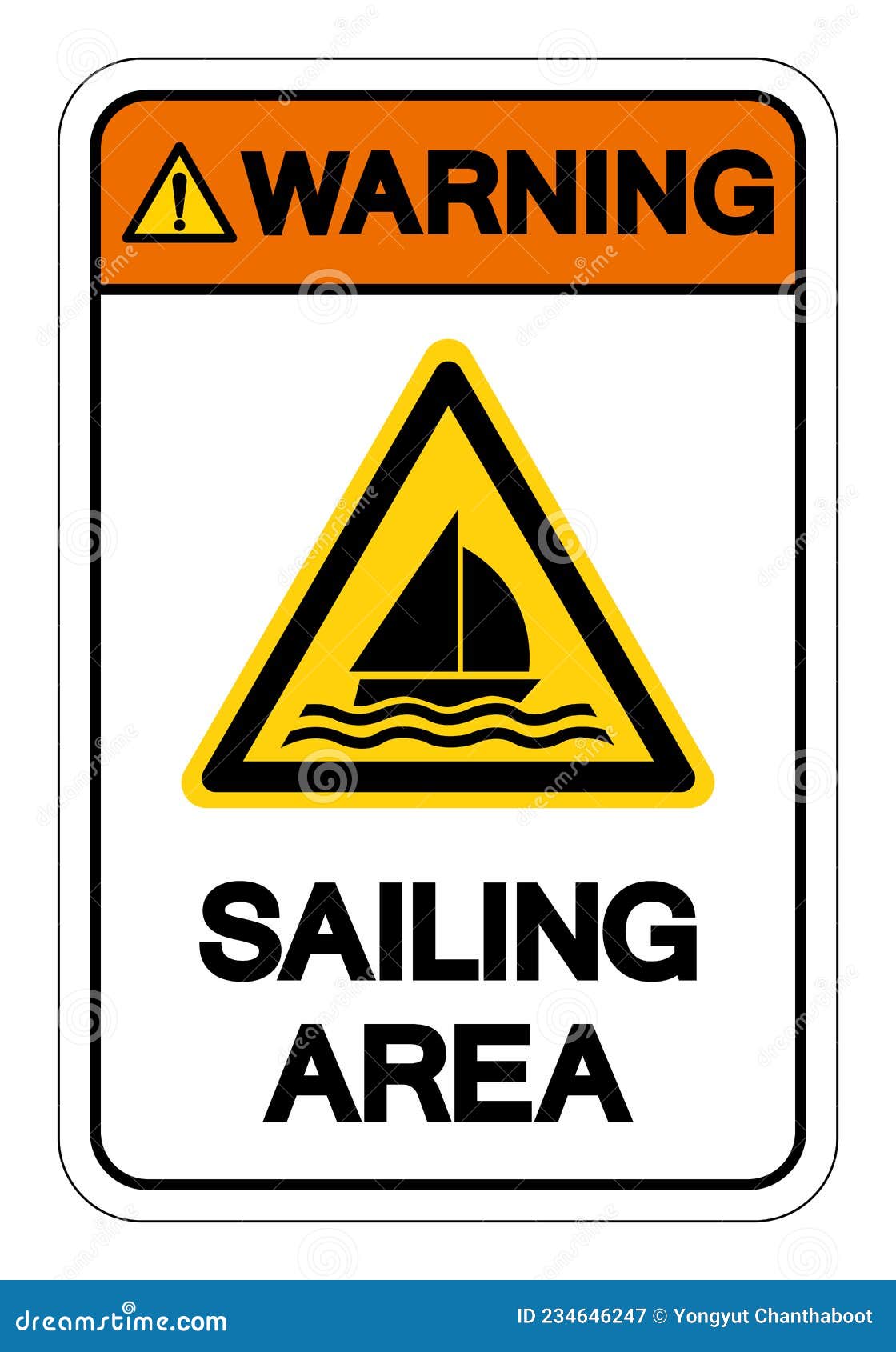 Warning Sailing Area Symbol Sign, Vector Illustration, Isolate On White ...