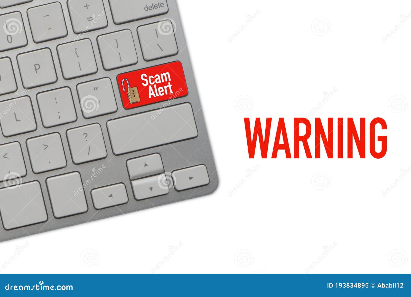 WARNING SCAM ALERT stock image. Image of digital, hand - 193834895
