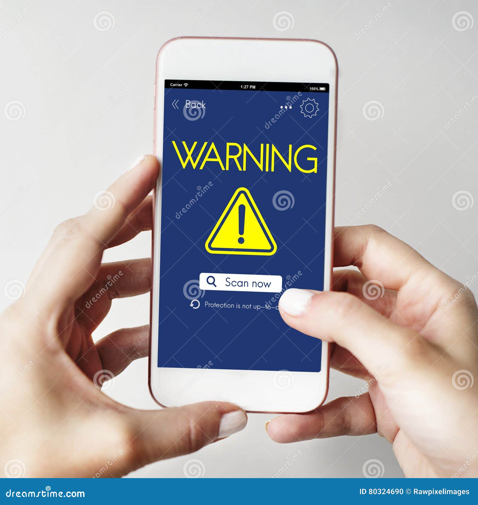 Warning Scan Alert Exclamation Concept Stock Photo - Image of hands ...