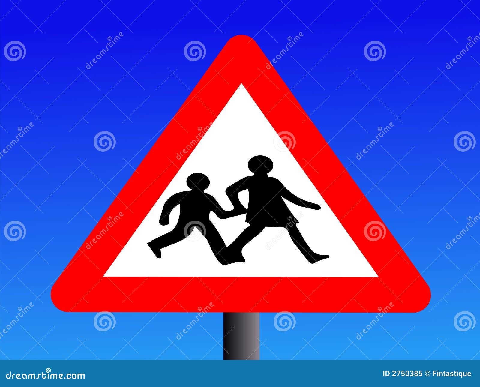 Warning school sign stock vector. Illustration of children - 2750385