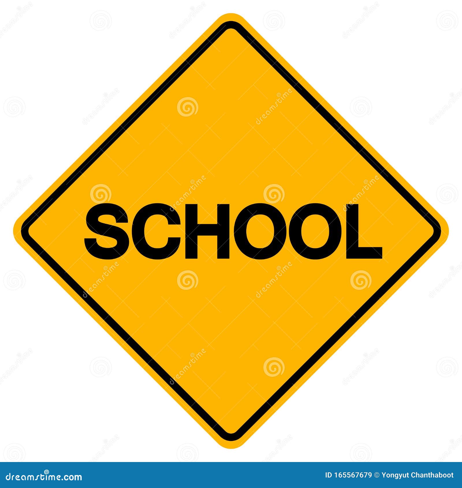 Warning School Sign, Vector Illustration, Isolate on White Background ...