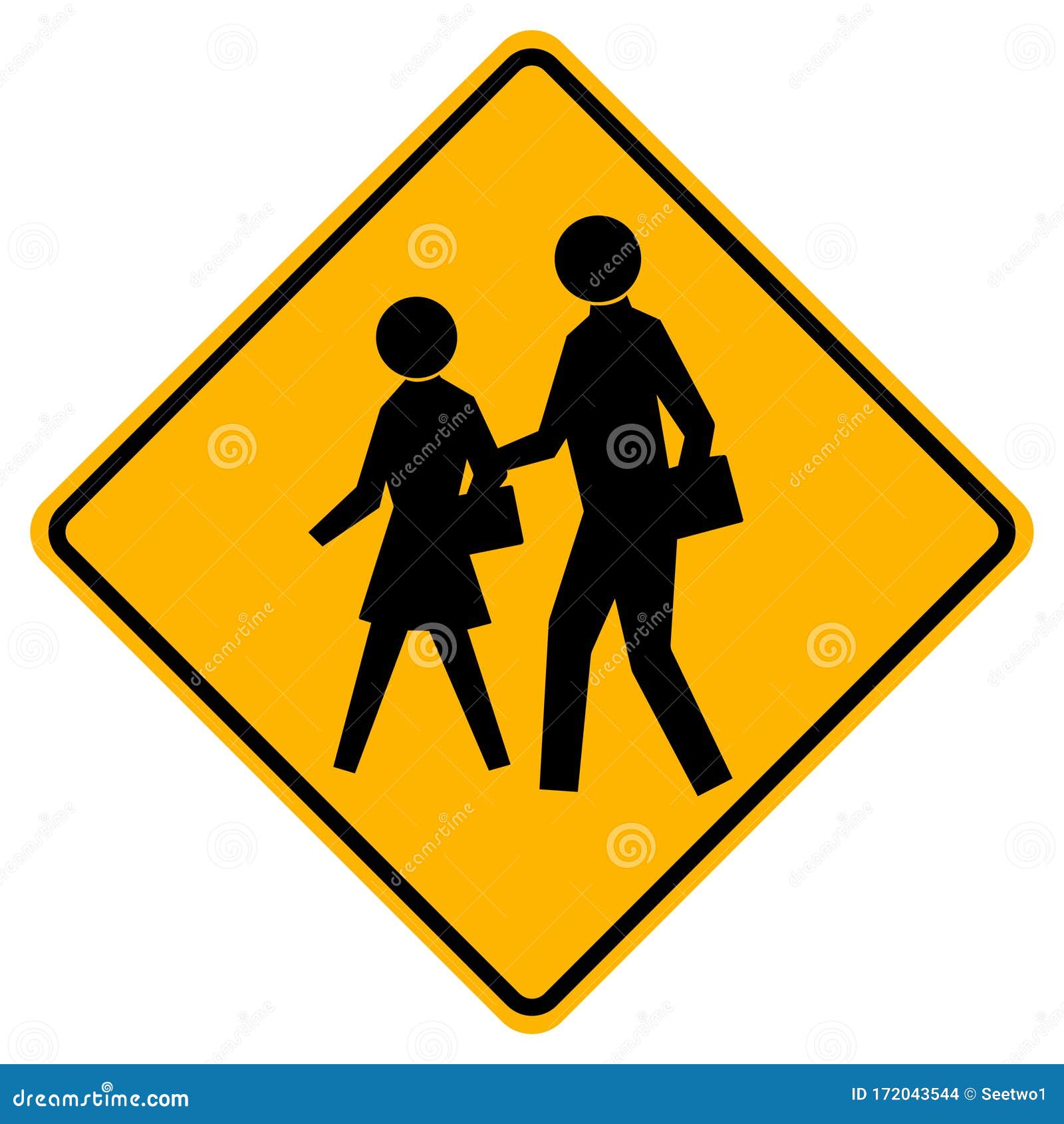 Warning School Traffic Road Symbol Sign Isolate on White Background ...