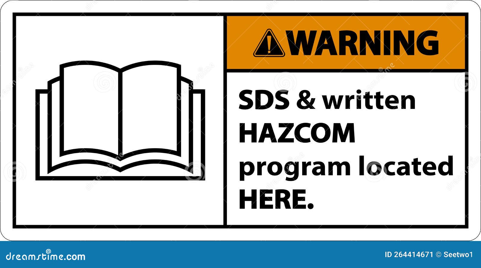 Warning SDS and HazCom Located Here Sign on White Background Stock ...