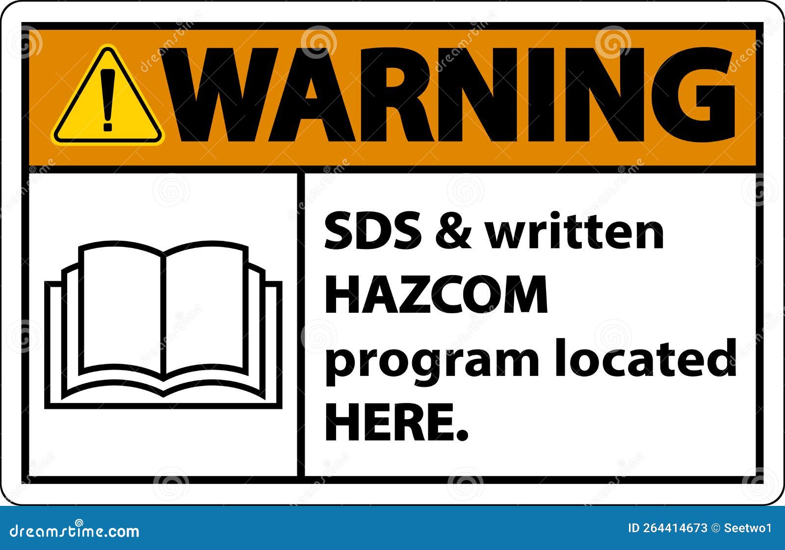 Danger SDS And HazCom Located Here Sign On White Background Cartoon ...