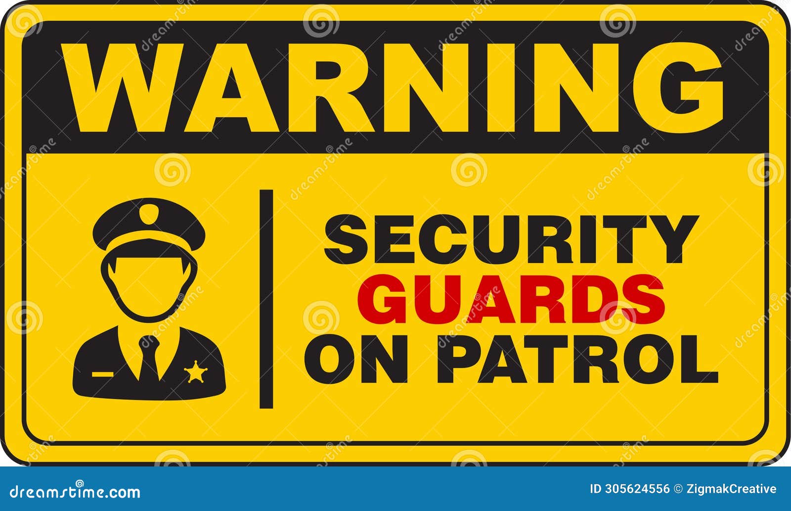 Warning Security Guards on Patrol Sign Stock Vector - Illustration of ... Warning Security Guards on Patrol Sign Stock Vector - Illustration of ...