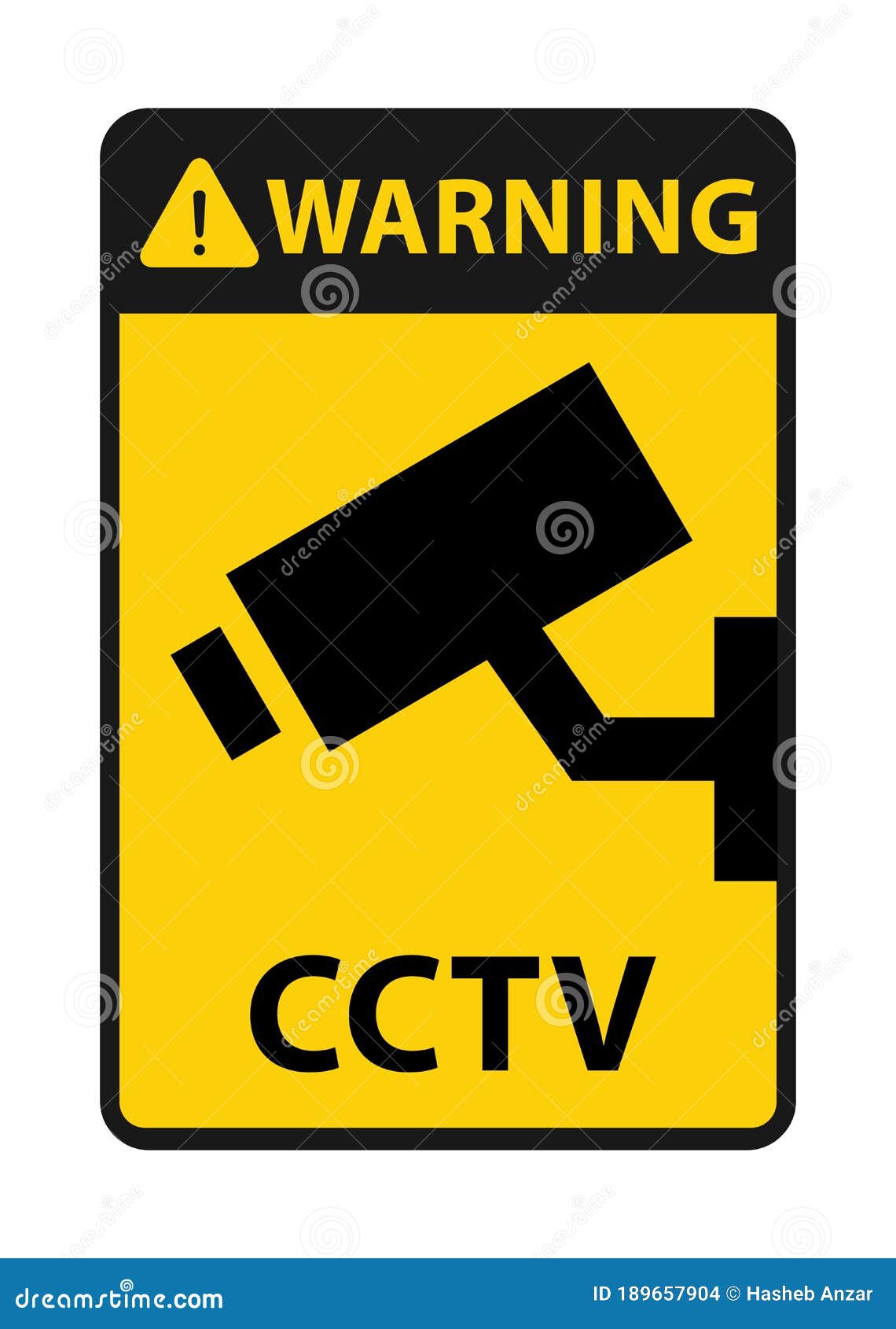 Warning Security Notice Under Surveillance Sign, Caution CCTV Camera in ...