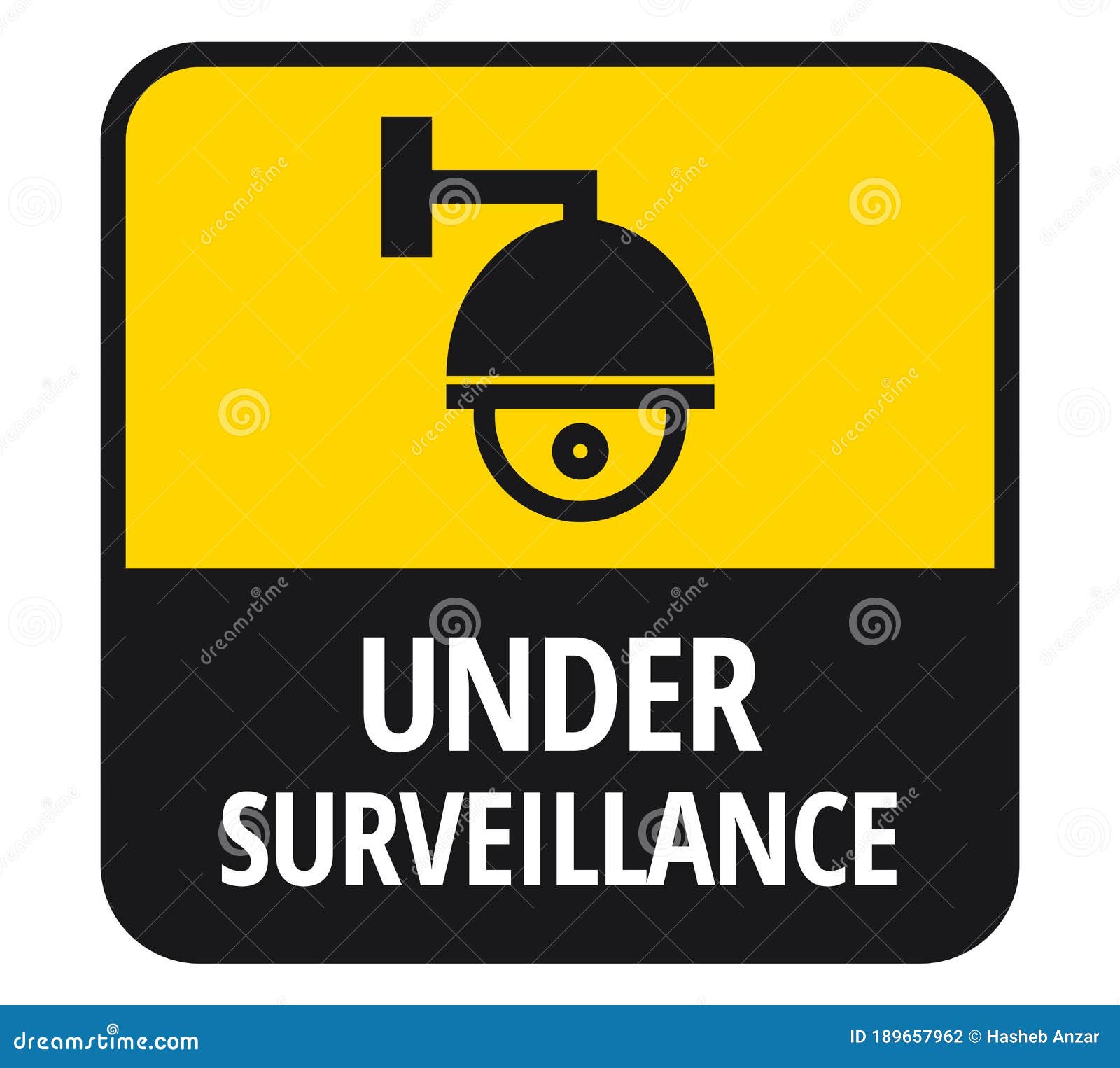 Warning Security Notice Under Surveillance Sign, Caution CCTV Camera in ...