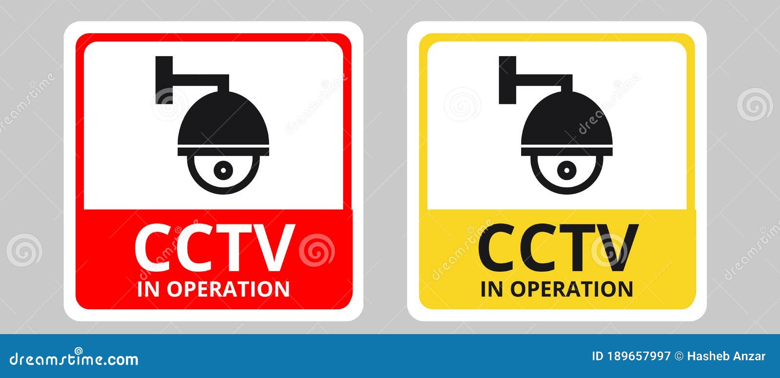 Warning Security Notice Under Surveillance Sign, Caution CCTV Camera in ...