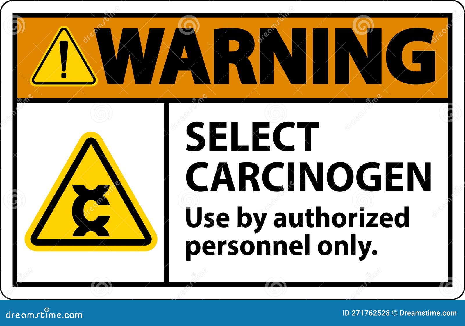Warning Select Carcinogen Label on White Background Stock Vector ...