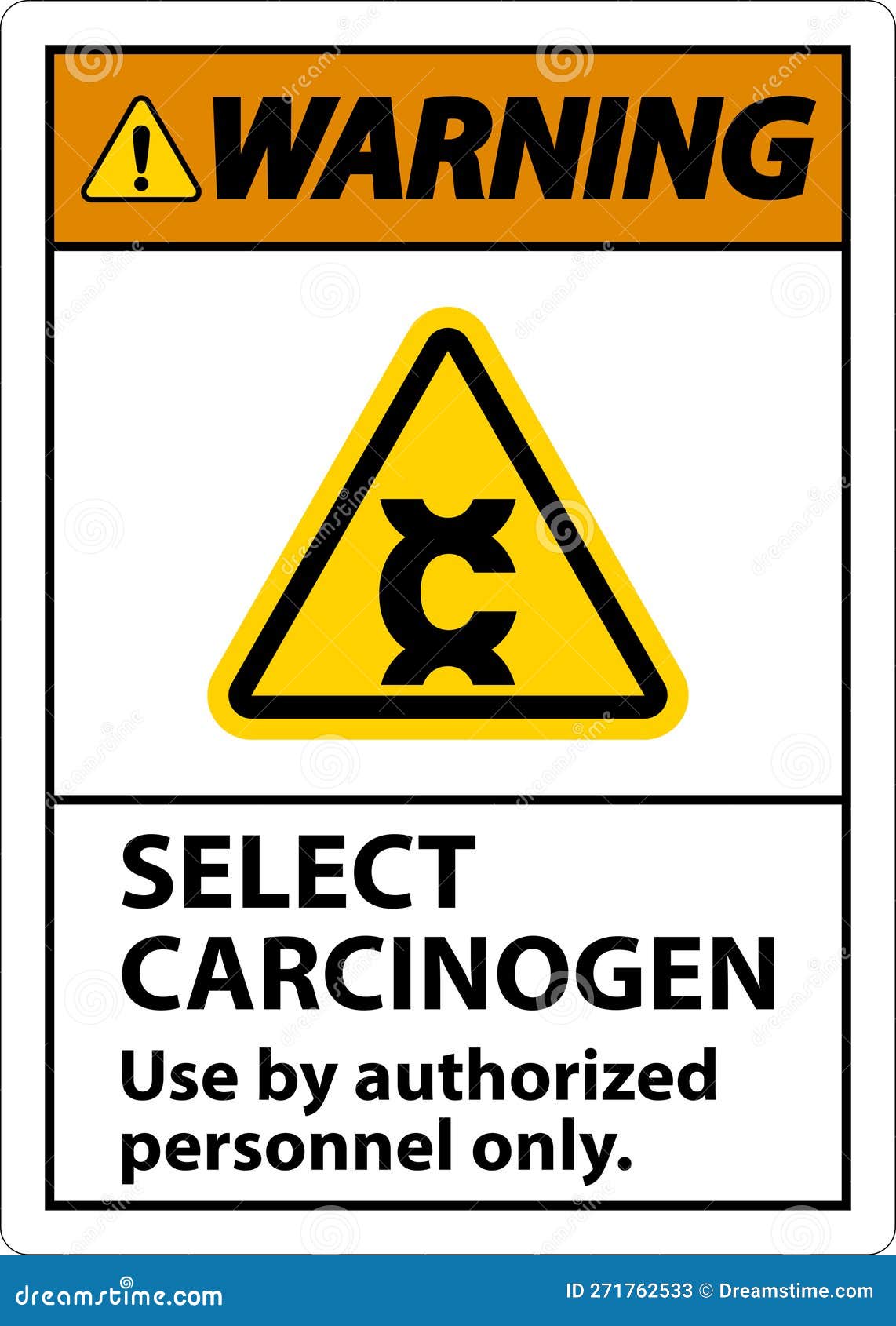 Warning Select Carcinogen Label on White Background Stock Vector ...