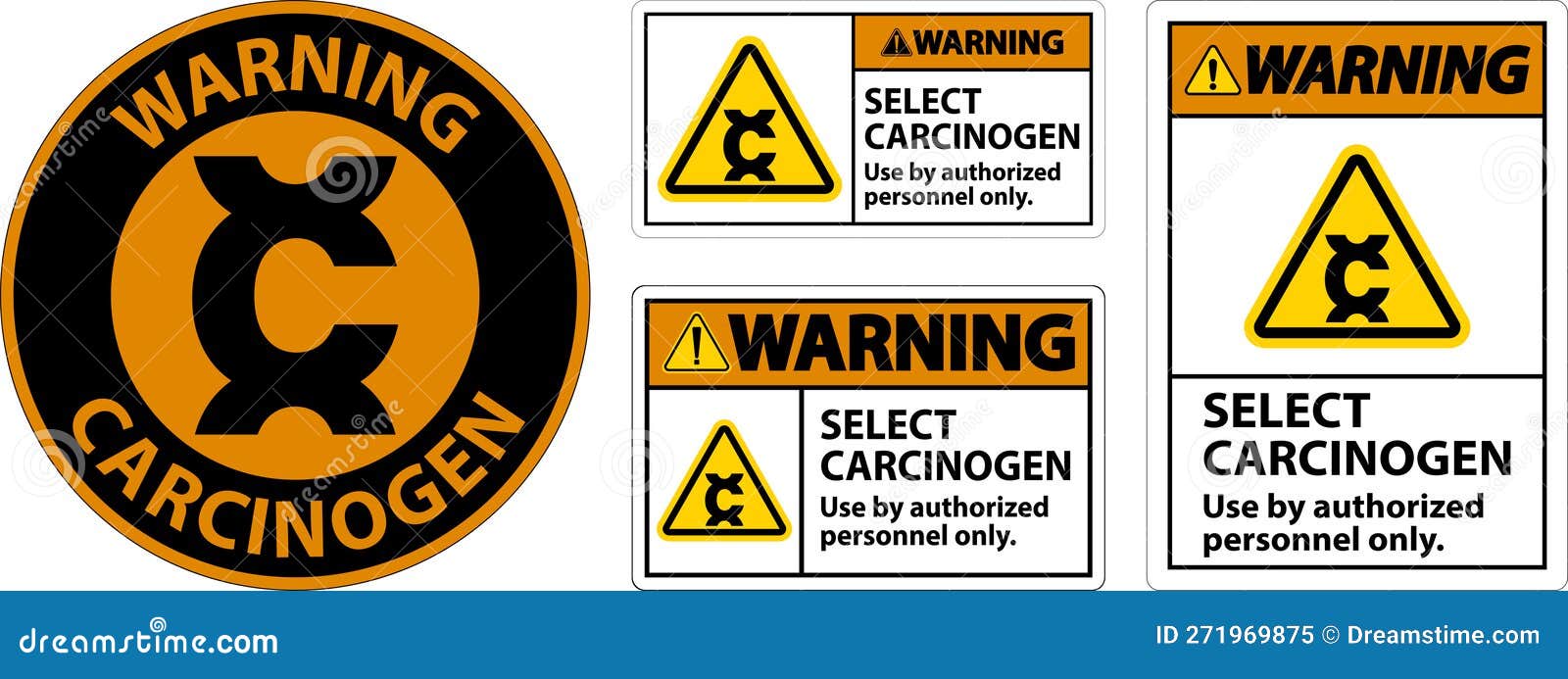 Warning Select Carcinogen Label on White Background Stock Vector ...