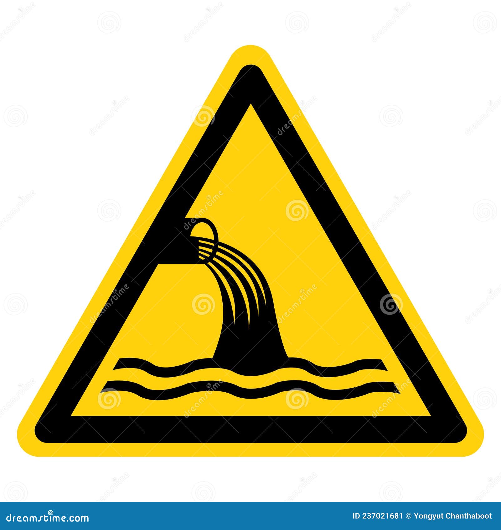 Warning Sewage Effluent Outfall Symbol Sign, Vector Illustration ...