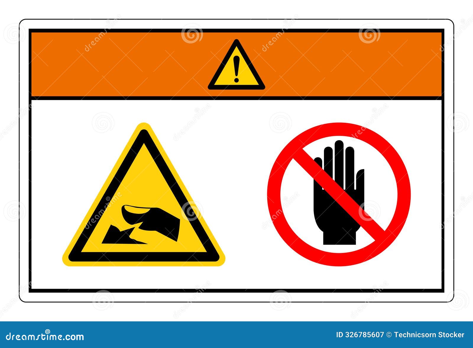 Warning Sharp Edge of Finger Hazard Do Not Touch Symbol Sign, Vector ...