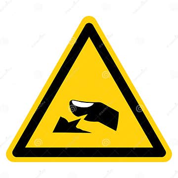 Warning Sharp Edge of Finger Hazard Symbol Sign ,Vector Illustration ...