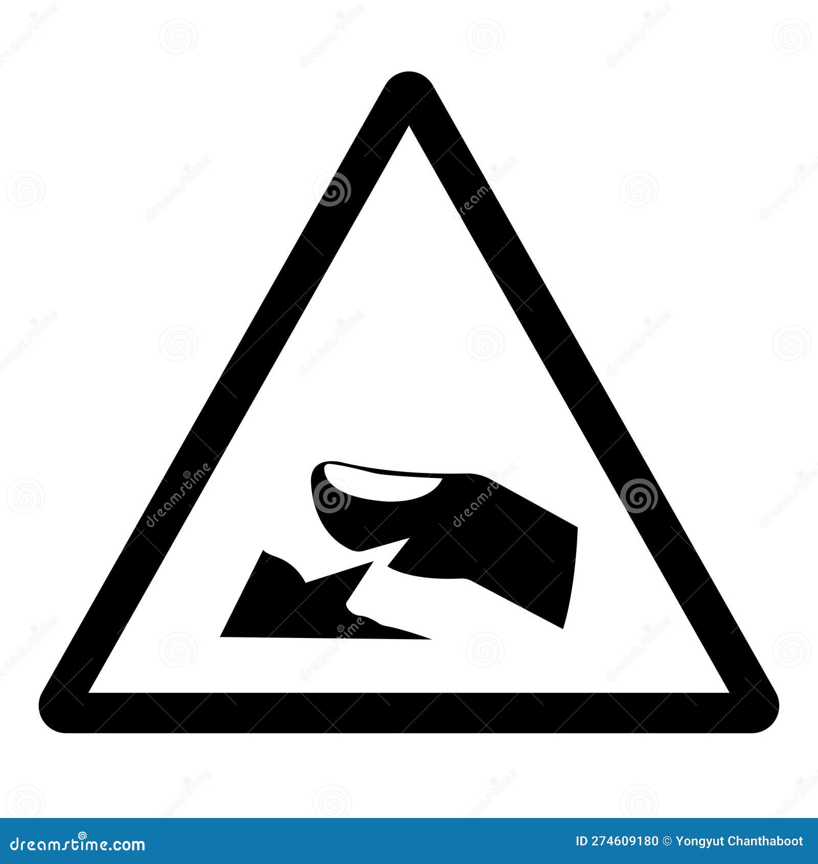 Warning Sharp Edge of Finger Hazard Symbol Sign ,Vector Illustration ...