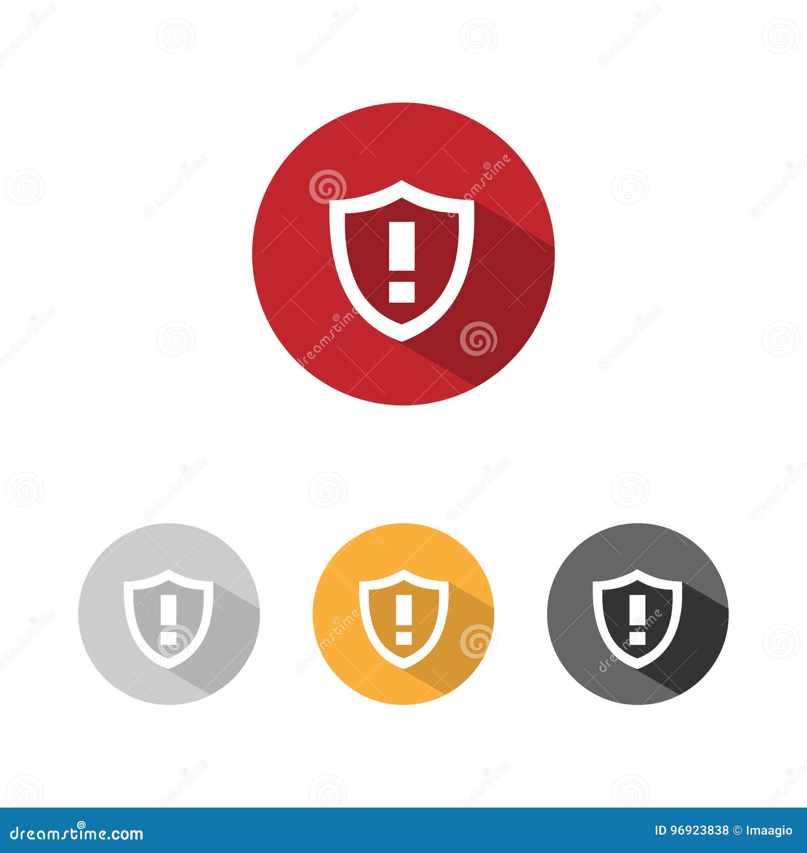 Warning shield icon stock vector. Illustration of sign - 96923838