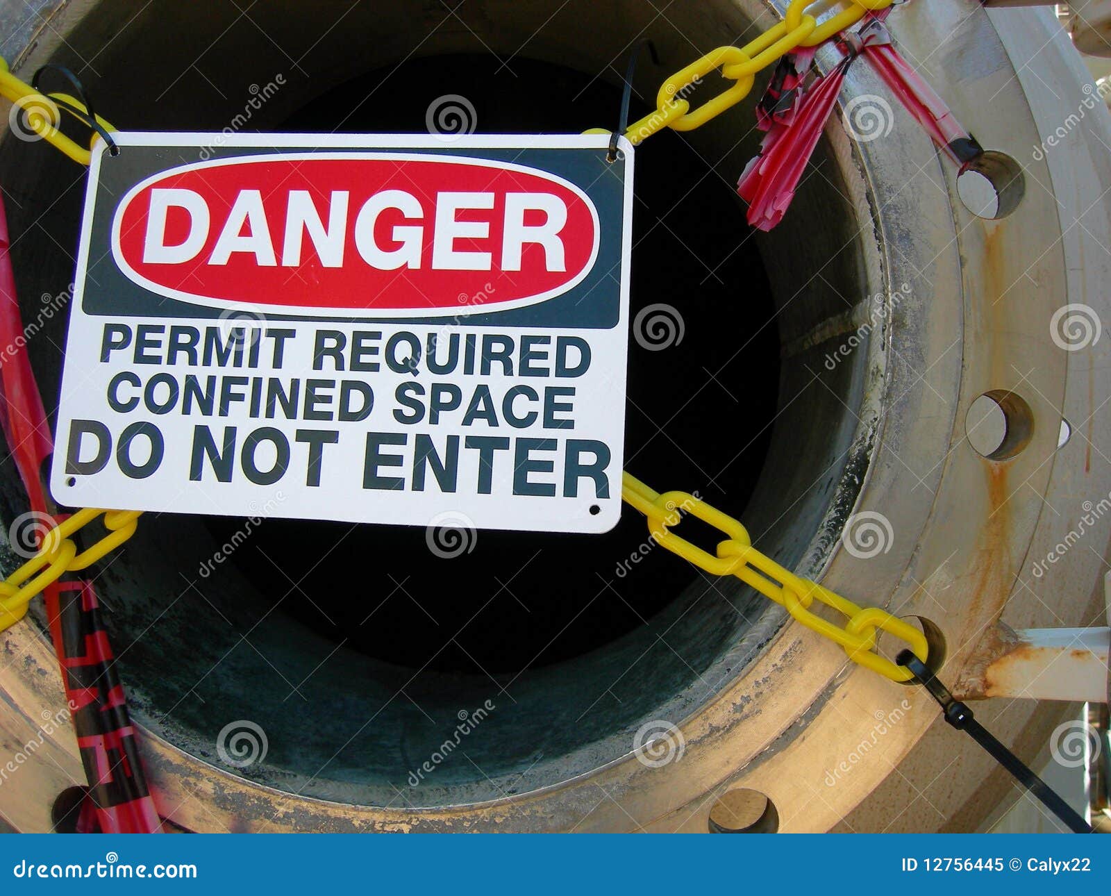 Warning Sign stock image. Image of industry, hazard, piping - 12756445