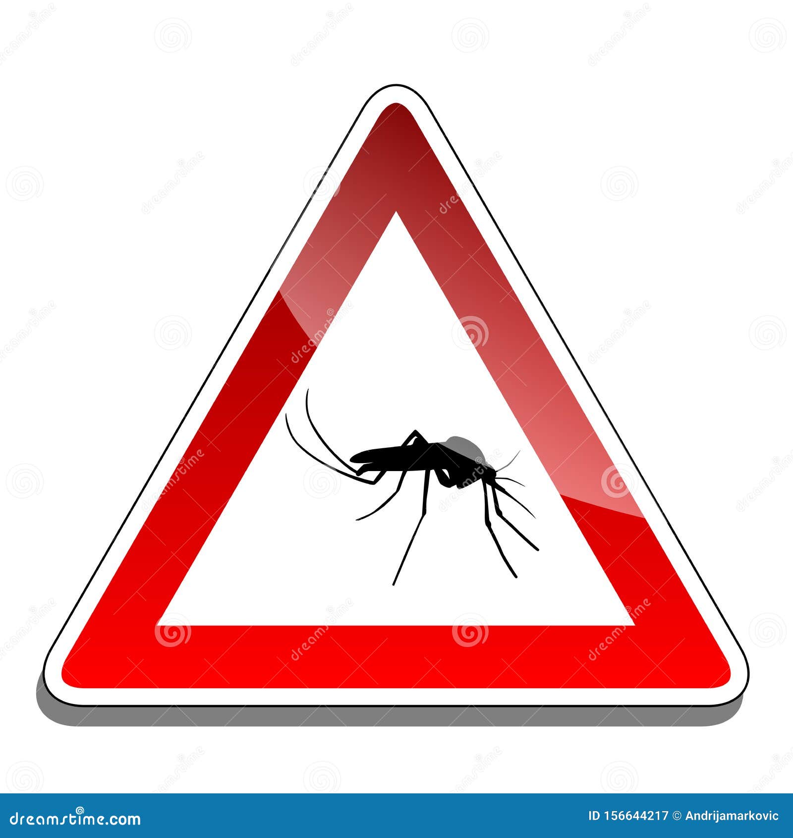 Mosquito Warning Signs. Informational Red Prohibited Mosquito Target ...