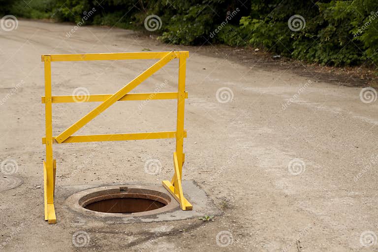 Warning sign stock photo. Image of manhole, restricted - 20331892