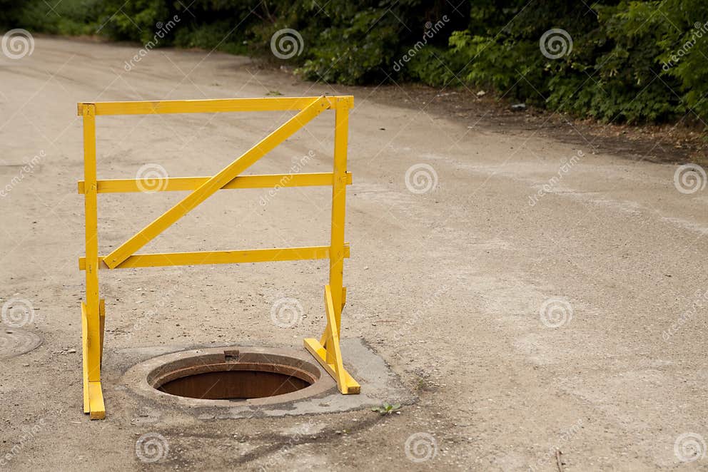 Warning sign stock photo. Image of manhole, restricted - 20331892