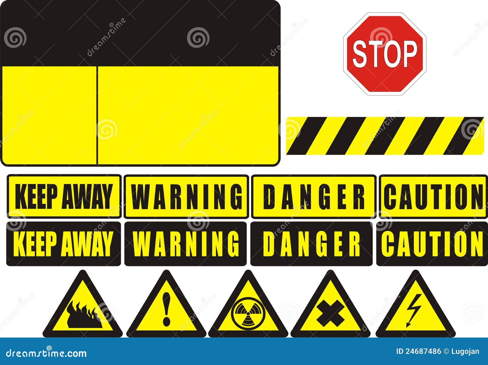 Warning sign stock vector. Illustration of current, warning - 24687486