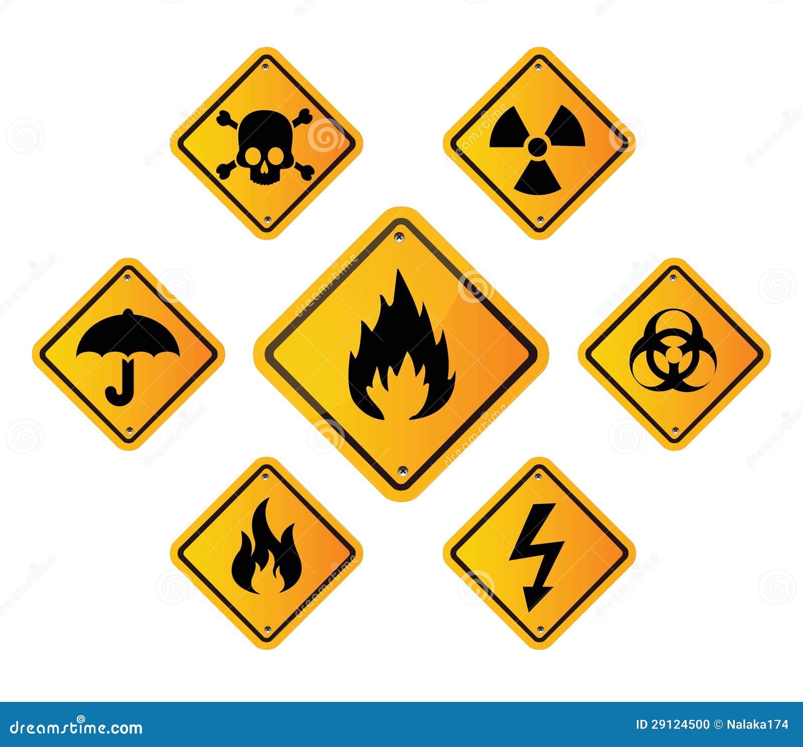 Warning sign stock vector. Illustration of hazard, button - 29124500