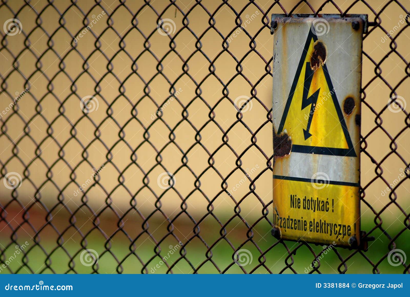 Warning sign ! stock photo. Image of electrical, energy - 3381884