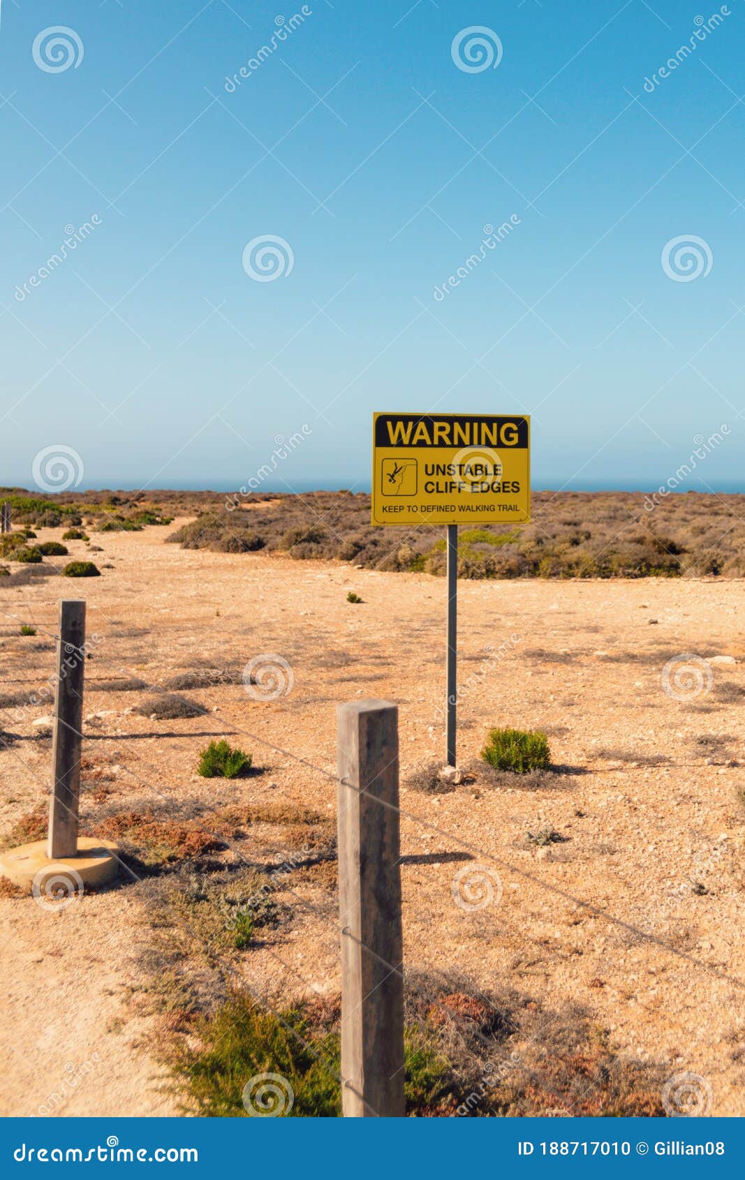 Warning Sign Advising Tourists To Stay on the Path Stock Photo - Image ...