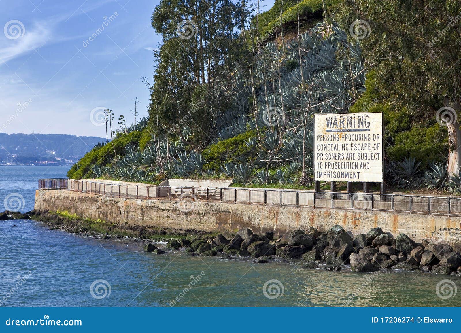 Warning Sign at Alcatraz stock photo. Image of penitentiary - 17206274