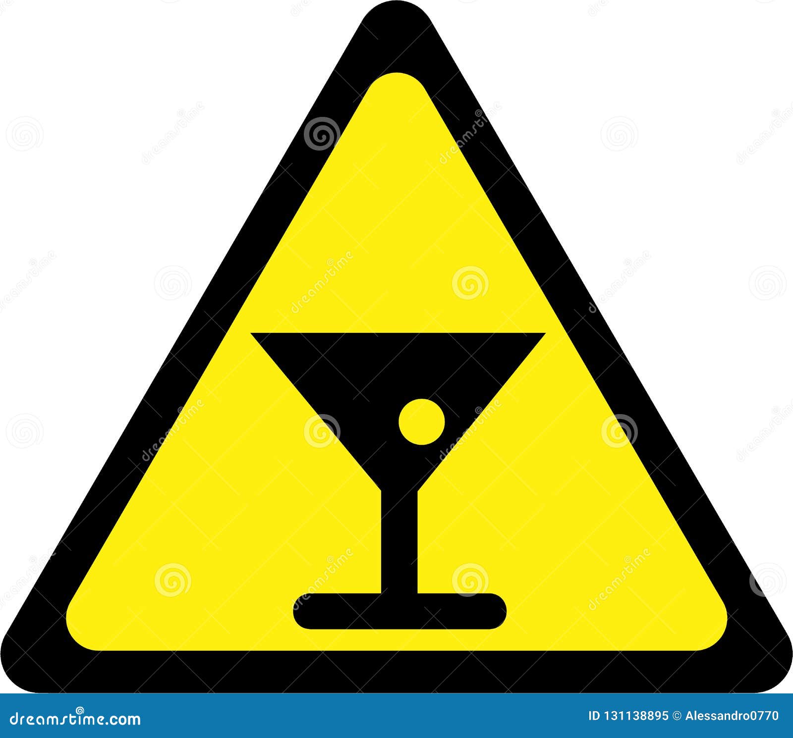 Warning sign with alcohol stock illustration. Illustration of black ...