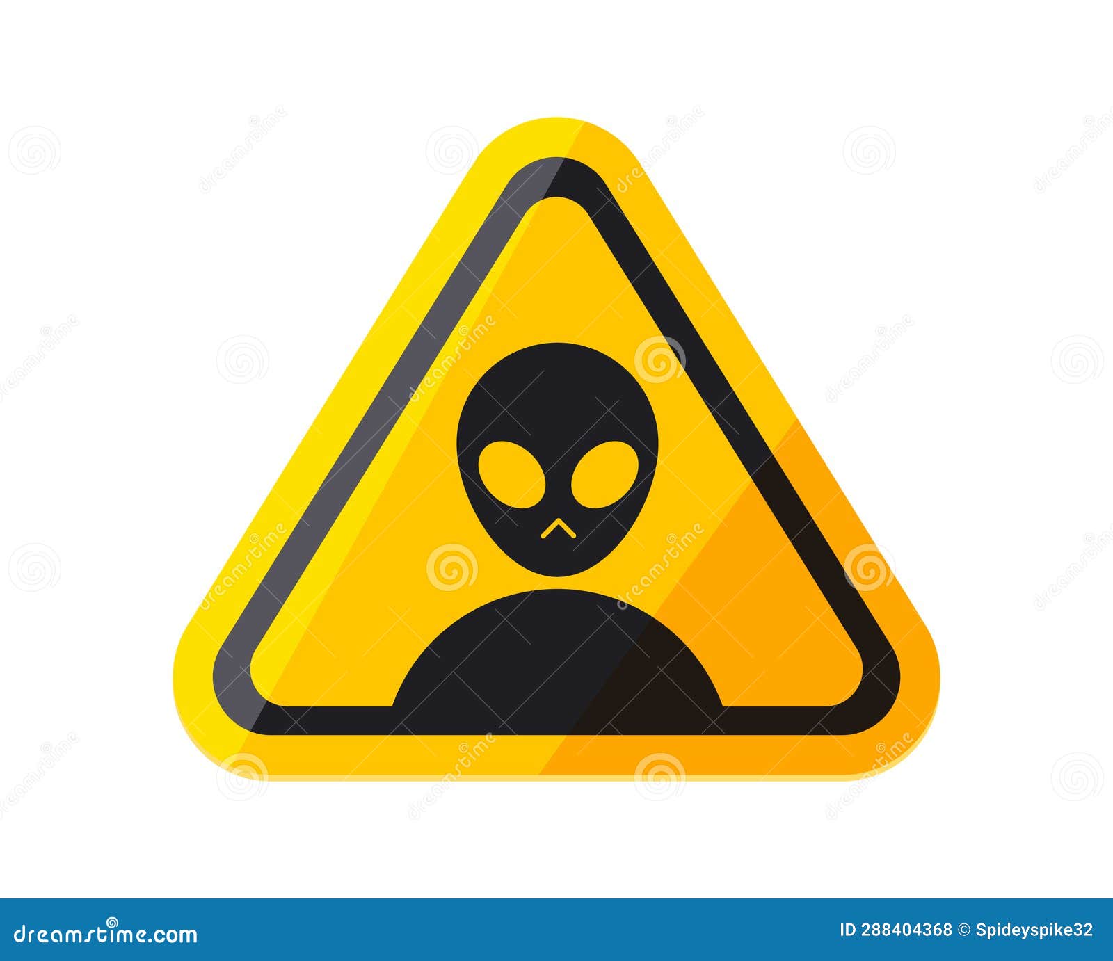 A Warning Sign of Alien. Isolated Vector Illustration Stock ...
