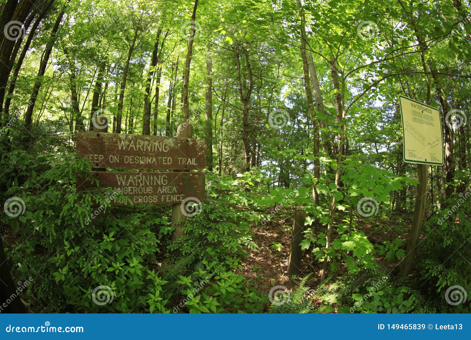 Warning Sign Along Amicalola Falls State Park Trails Stock Image ...