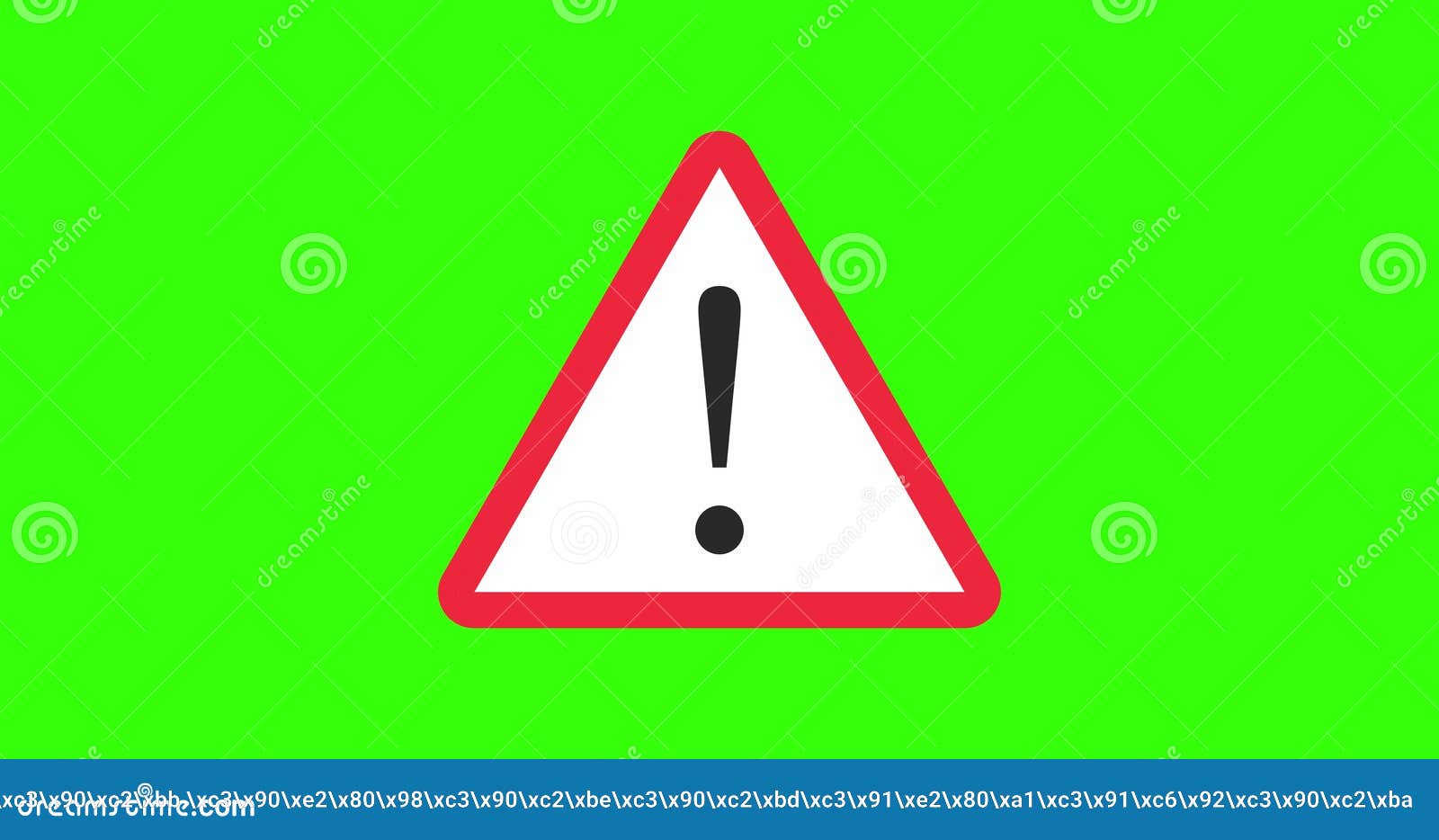 Warning Sign Animation. Danger or Attention Sign. Green Background. 4K ...