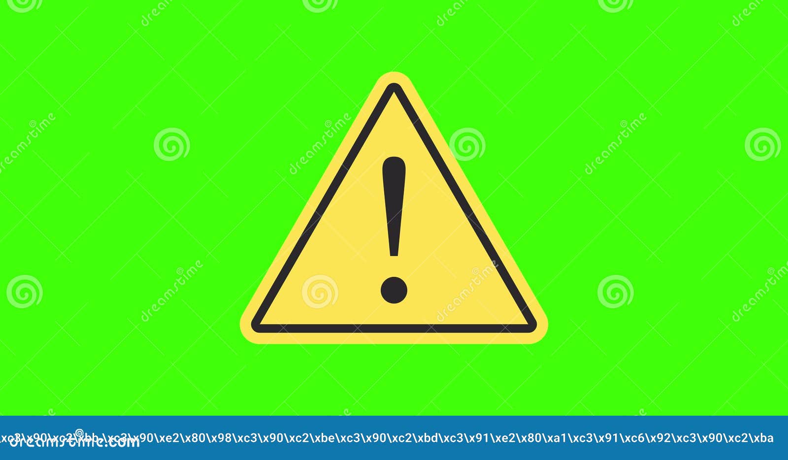 Warning Sign Animation. Danger or Attention Sign. Green Background. 4K ...