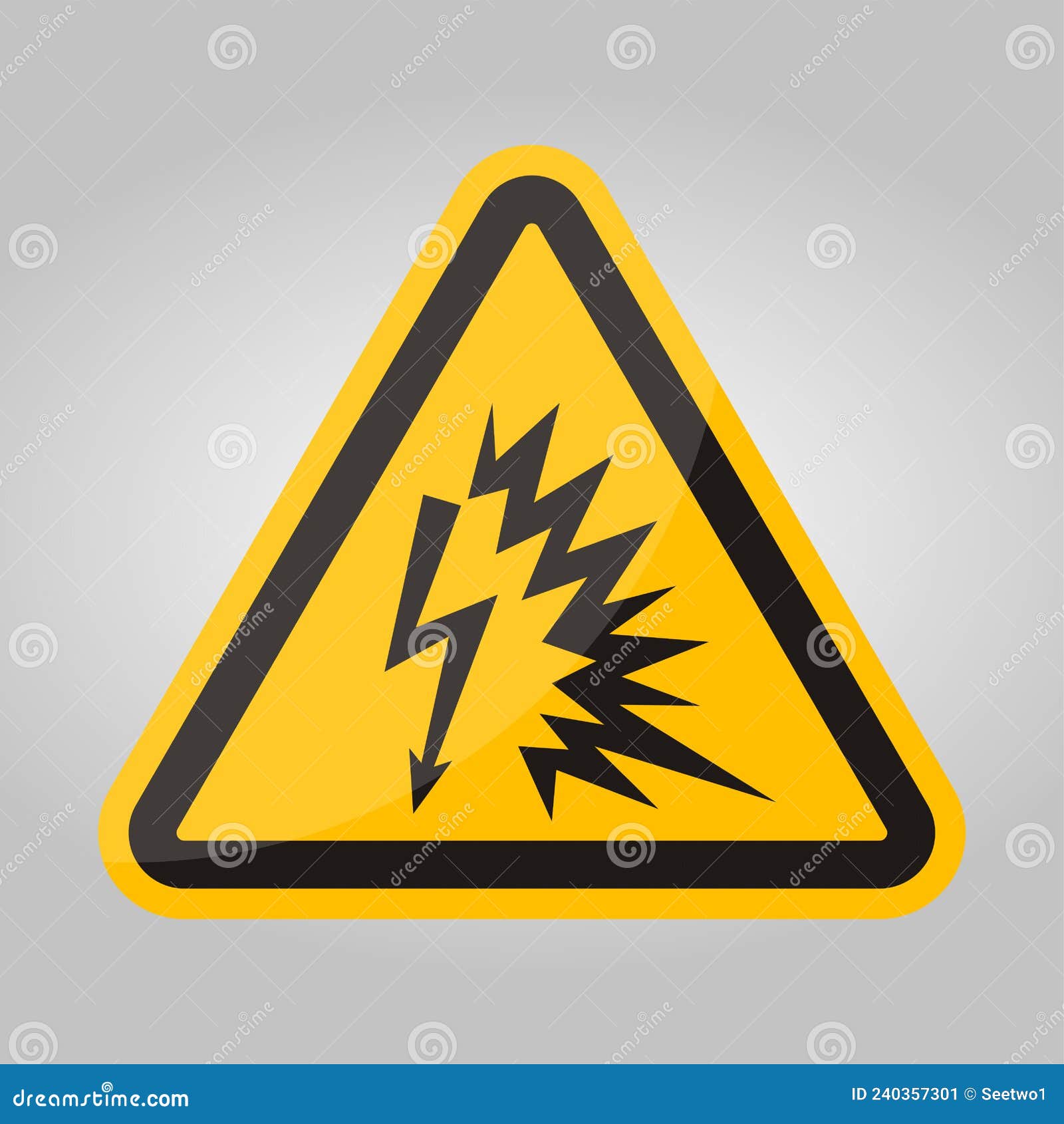 Warning Sign Arc Flash Symbol on White Background Stock Vector ...