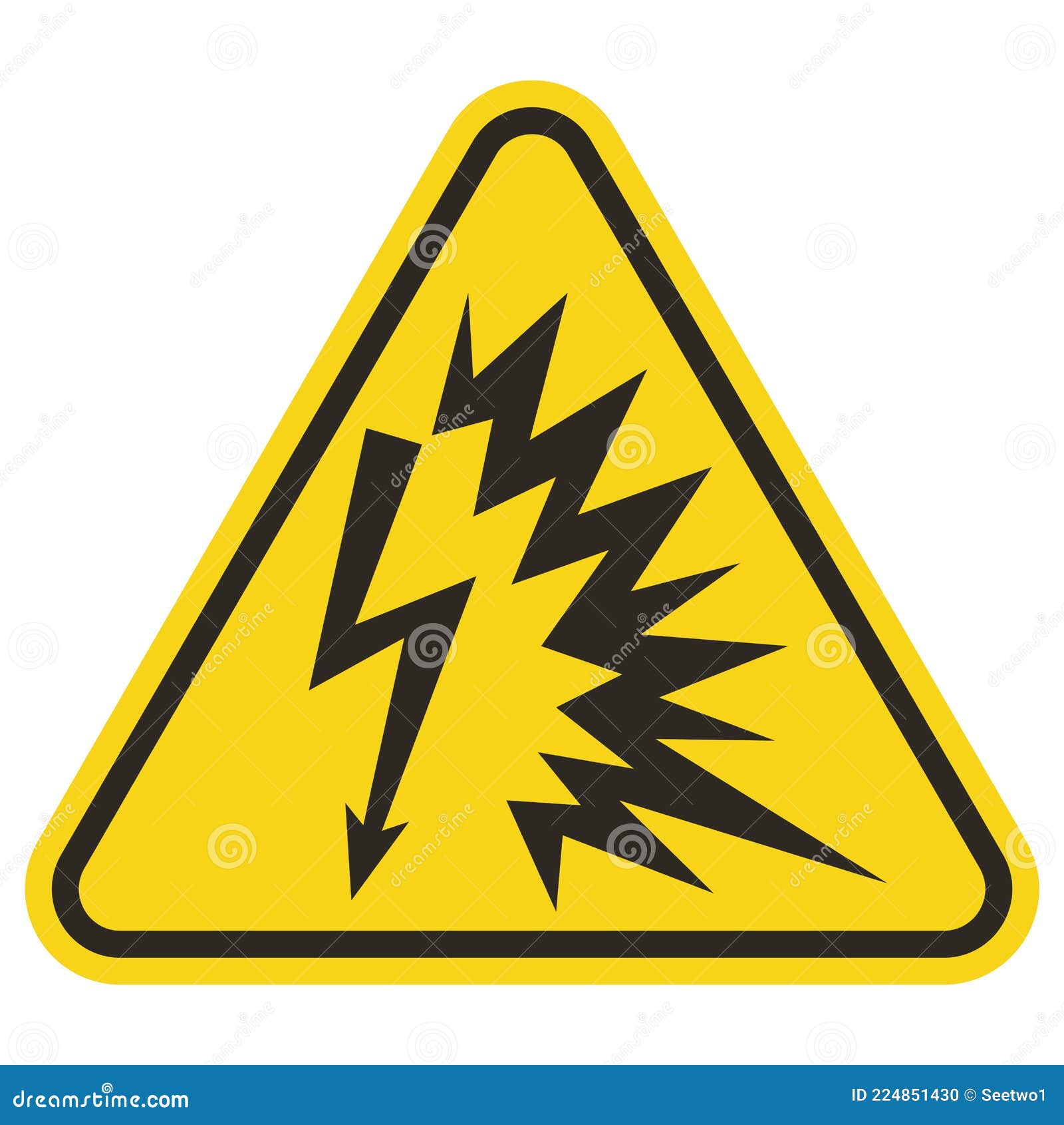 Warning Sign Arc Flash Symbol on White Background Stock Vector ...