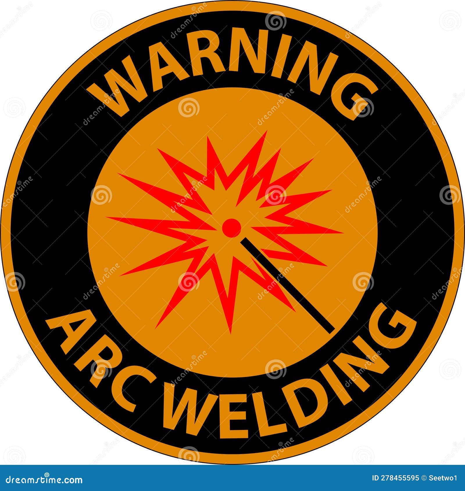 Warning Sign Arc Welding on White Background Stock Vector ...