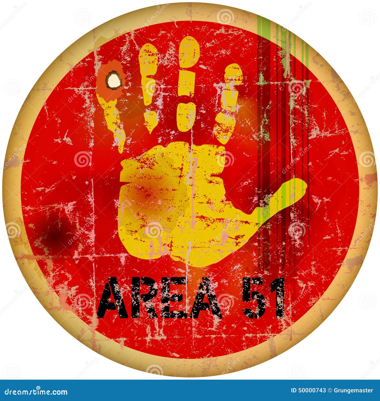 Warning sign area 51 stock vector. Illustration of accident - 50000743