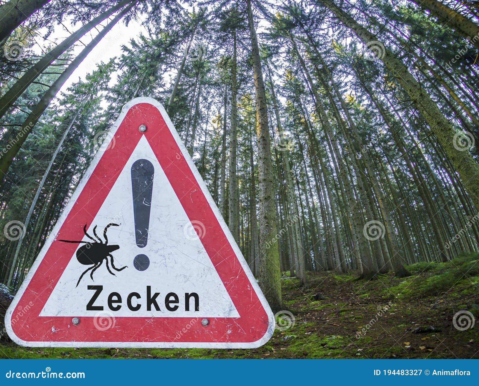 Warning Sign Attention Ticks in German Stock Image - Image of bavaria ...