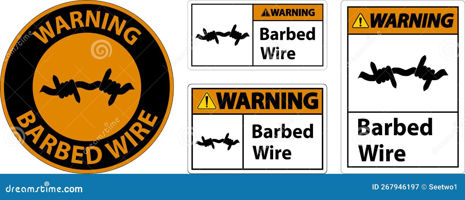 Warning Barbed Wire Symbol Sign, Vector Illustration, Isolated On White ...