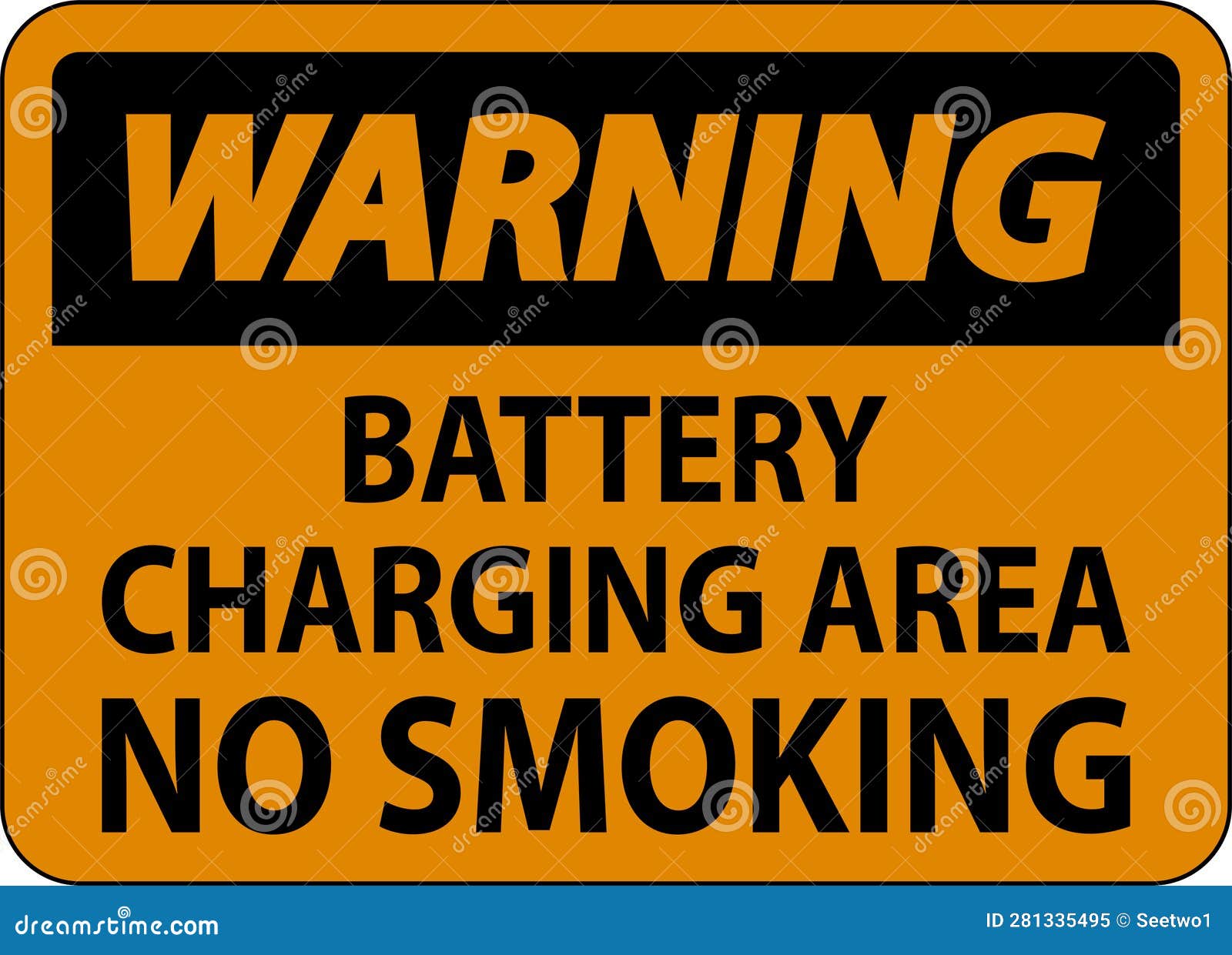 Warning Sign Battery Charging Area, No Smoking Stock Vector ...
