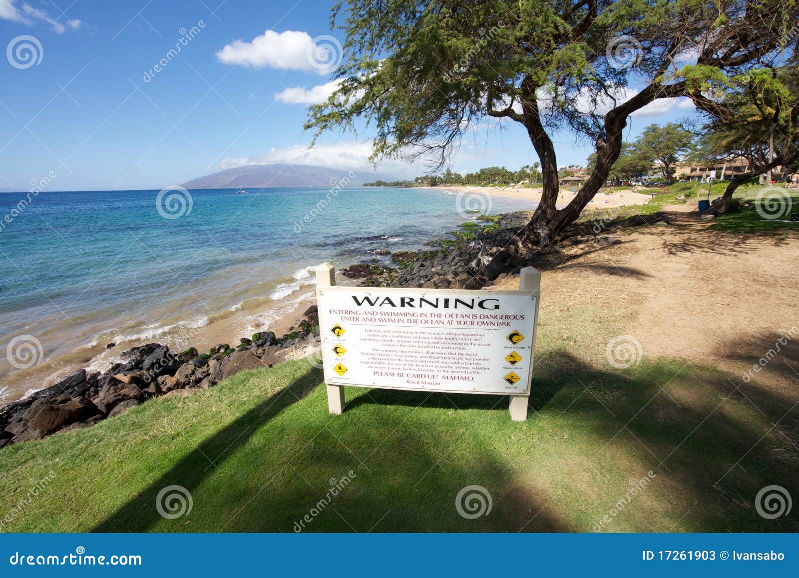 Warning sign at the beach stock image. Image of current - 17261903