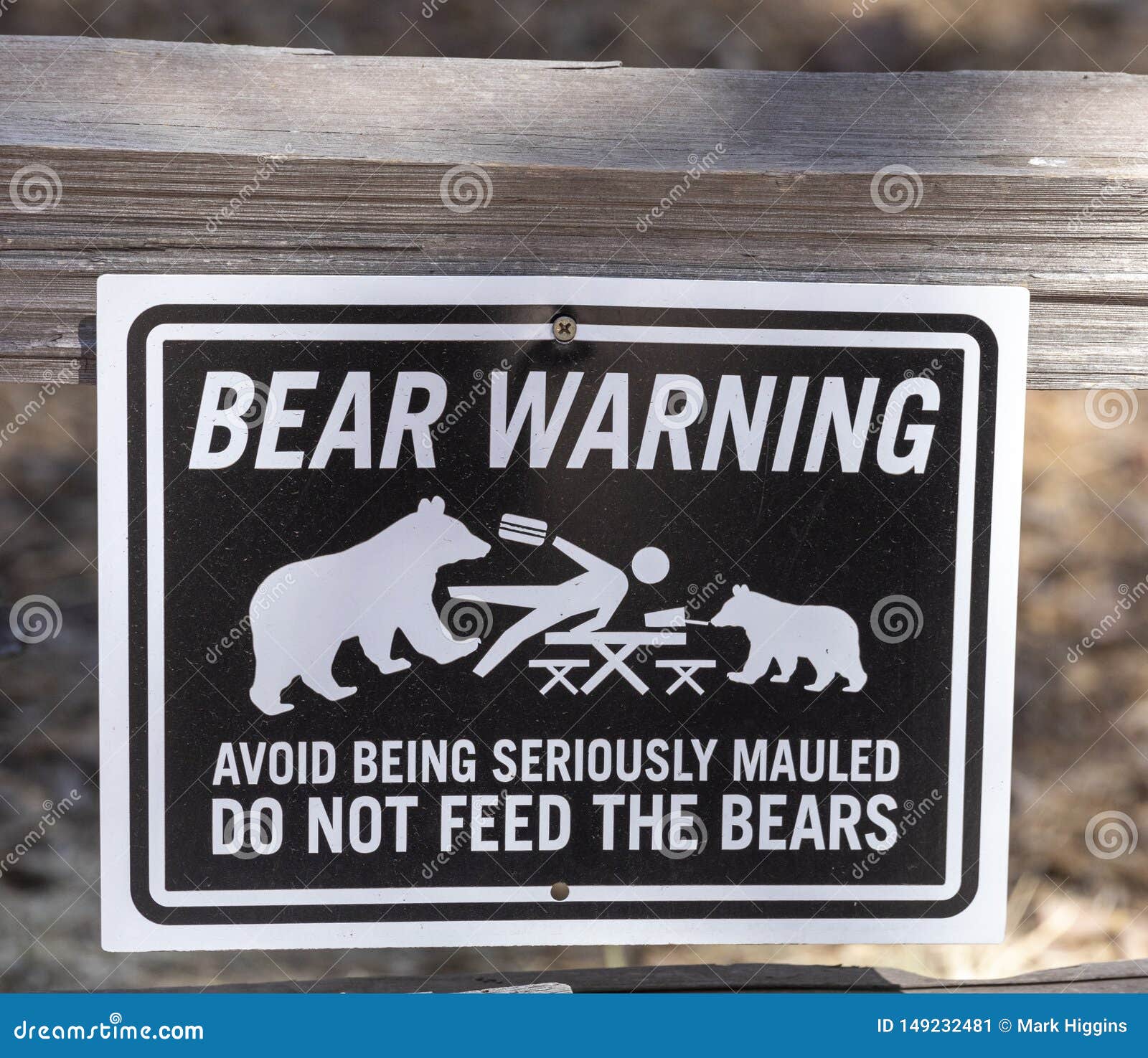 Warning sign for bears stock image. Image of feed, design - 149232481