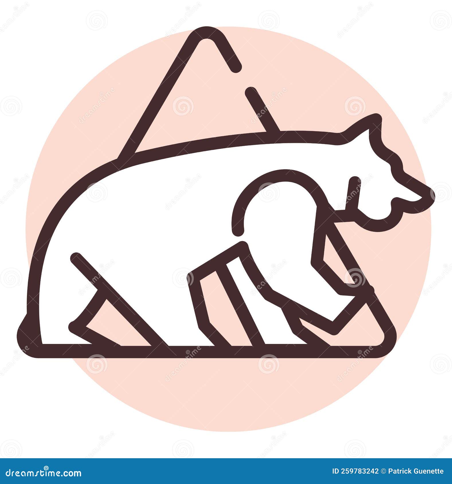 Warning sign bears, icon stock vector. Illustration of vector - 259783242