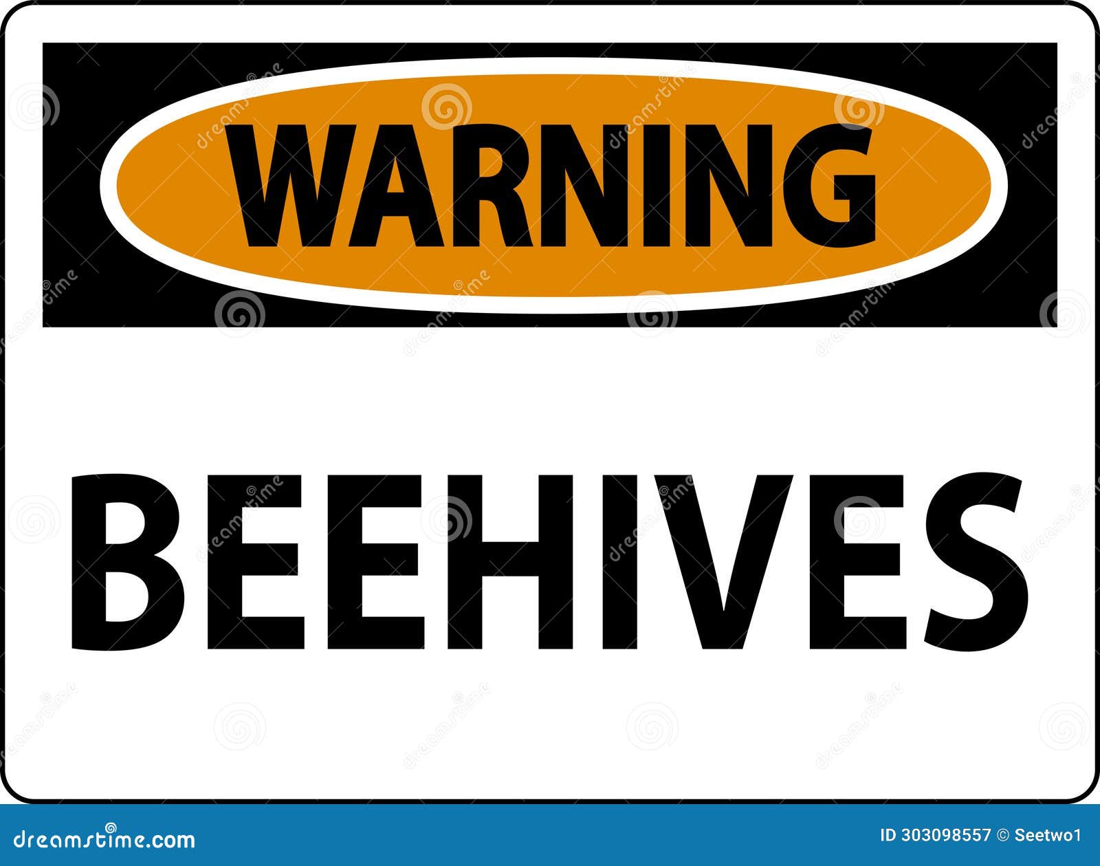 Warning Sign Beehives stock vector. Illustration of bumblebee - 303098557