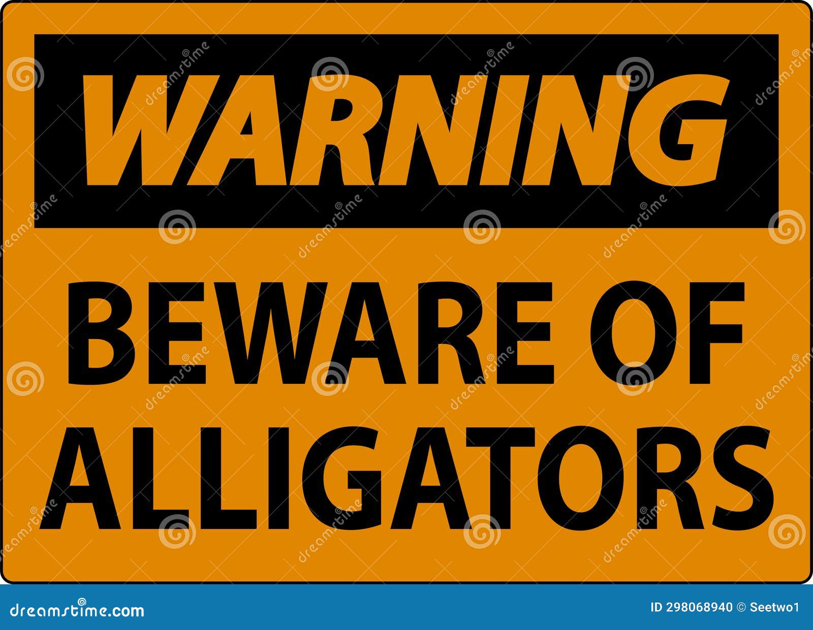 Warning Sign Beware of Alligators Stock Vector - Illustration of safety ...