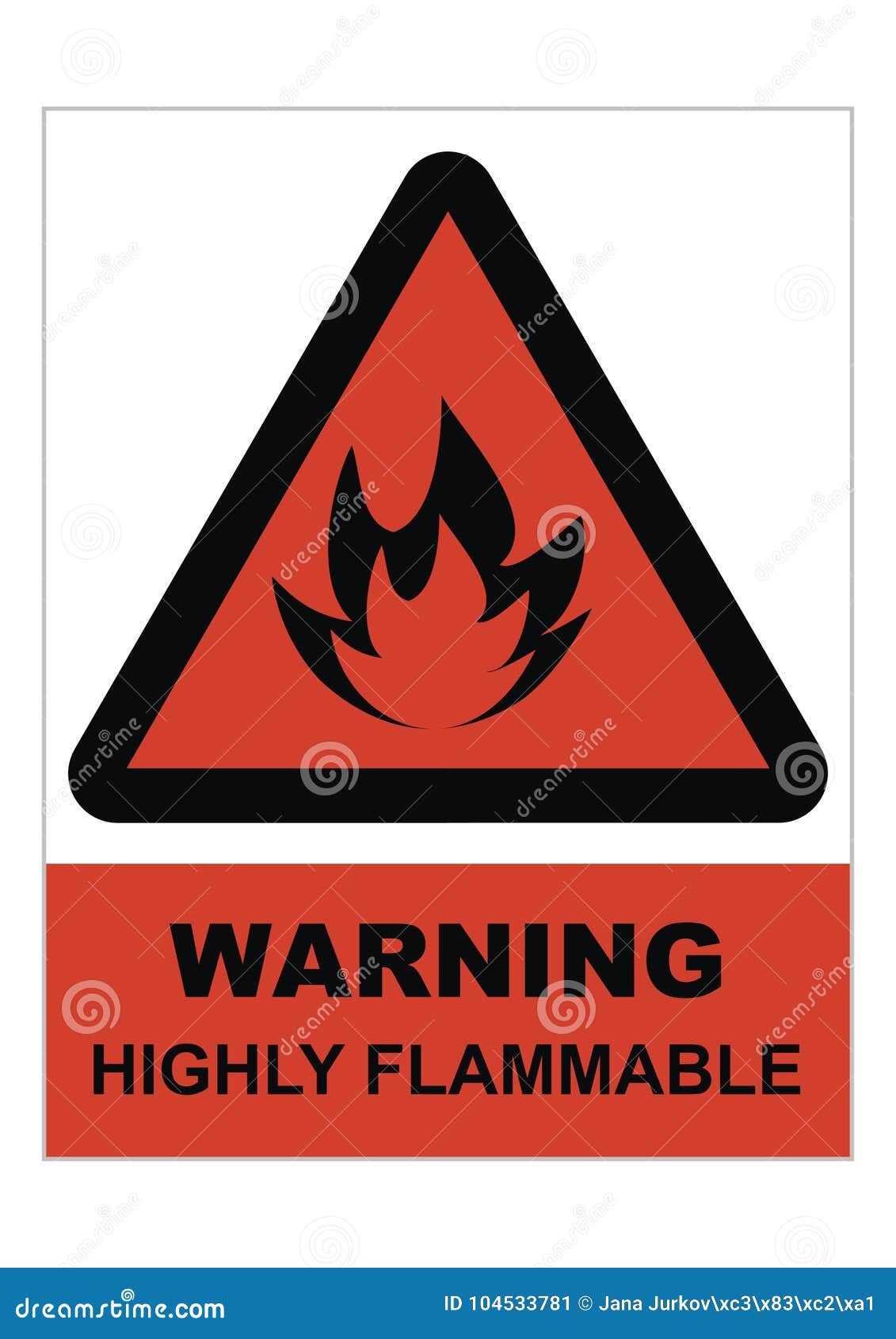 Flammable Caution Sign Fire Vector Isolated Danger Warning Icon Vector ...
