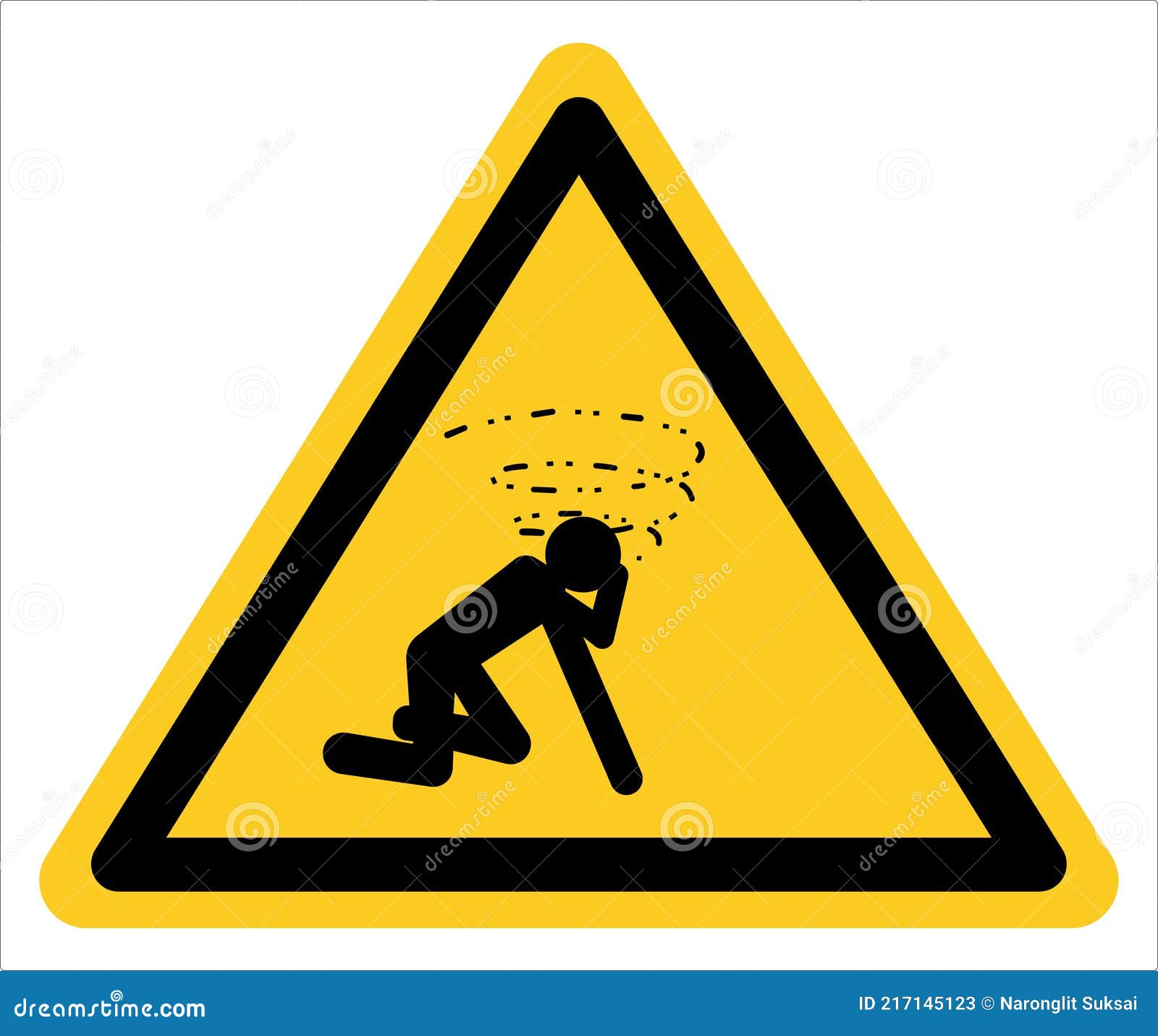 Beware Of Dizziness, Suffocation.,Safety Sign Cartoon Vector ...